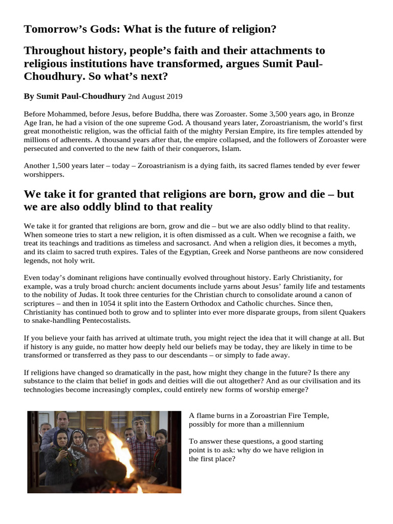 Future of Religion: Trends and Transformations | PDF | Atheism | Faith