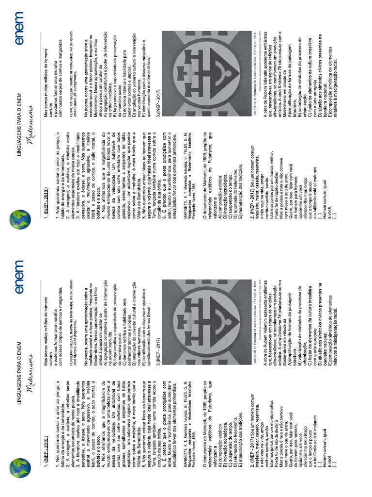 Linguagens para o ENEM - Modernismo | PDF