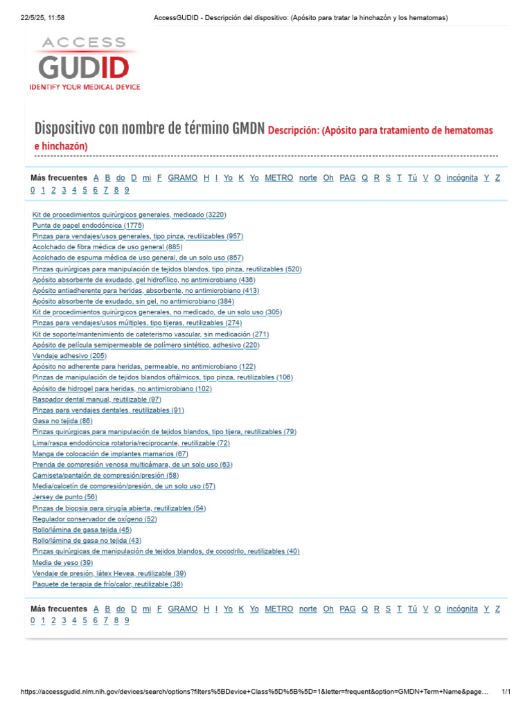 AccessGUDID - Descripción Del Dispositivo - (Apósito para Tratar La ...