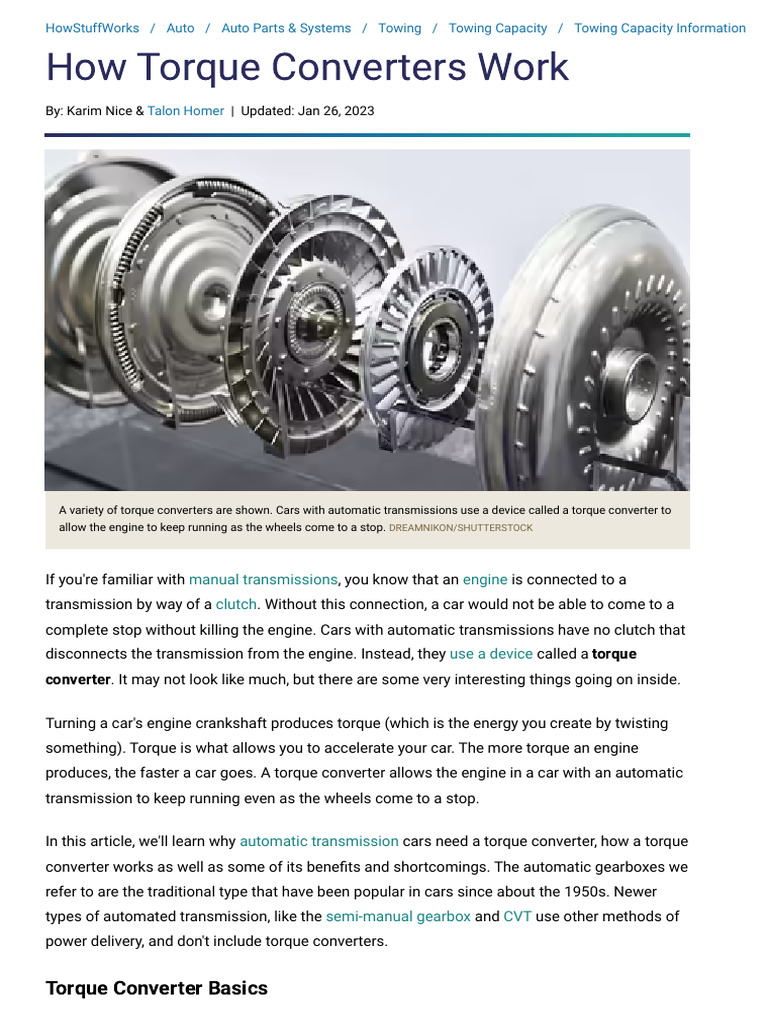 Understanding Torque Converters in Cars | PDF | Automatic Transmission ...
