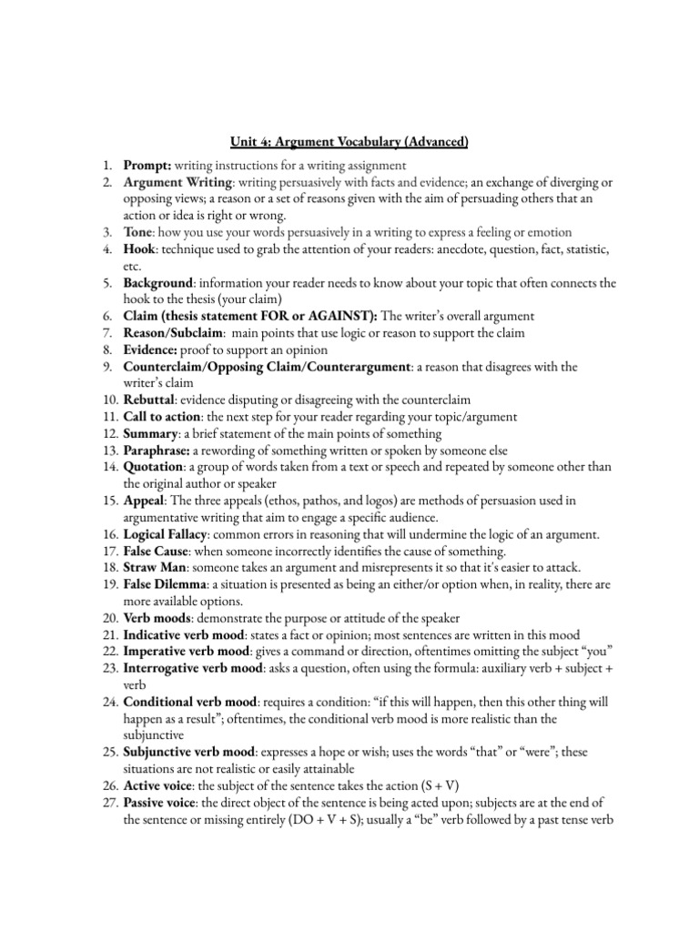 Argument Vocabulary 2 | PDF | Verb | Linguistics