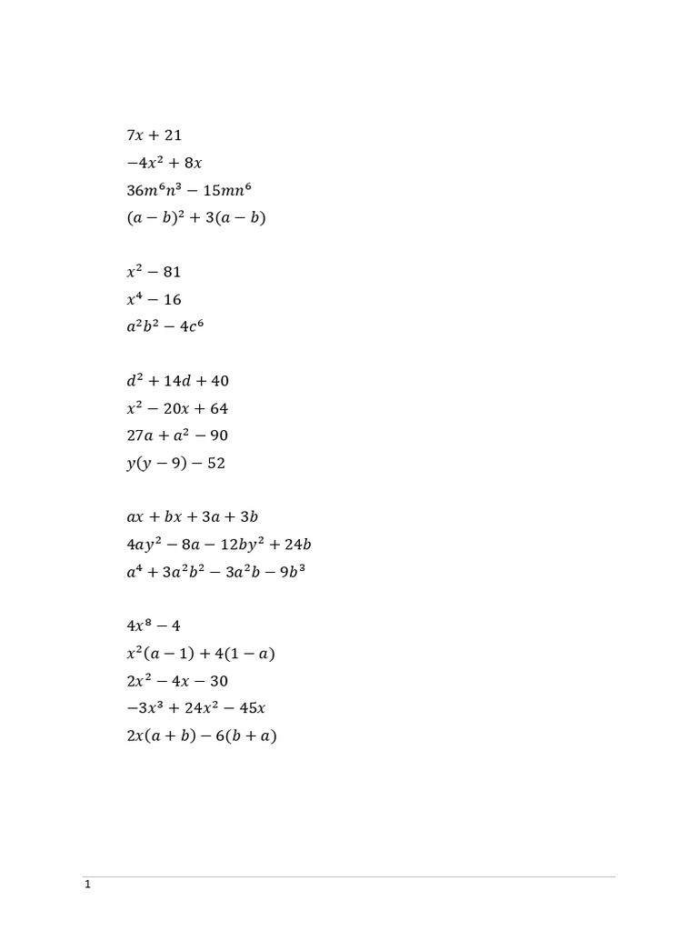 3 - Revise My Skills - Factorisation 2 | PDF