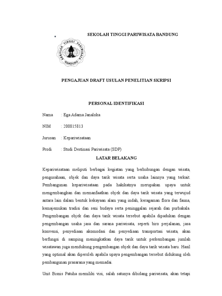 Pengajuan Draft Usulan Penelitian Skripsi | PDF