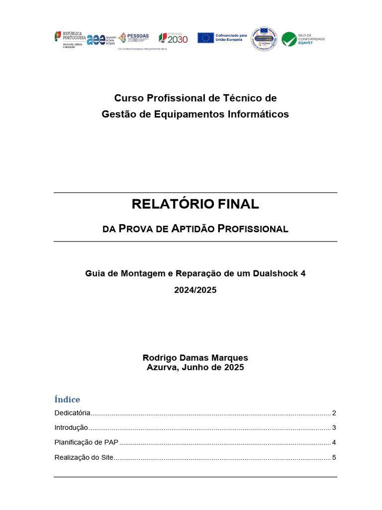 Relatório PAP Modelo | PDF