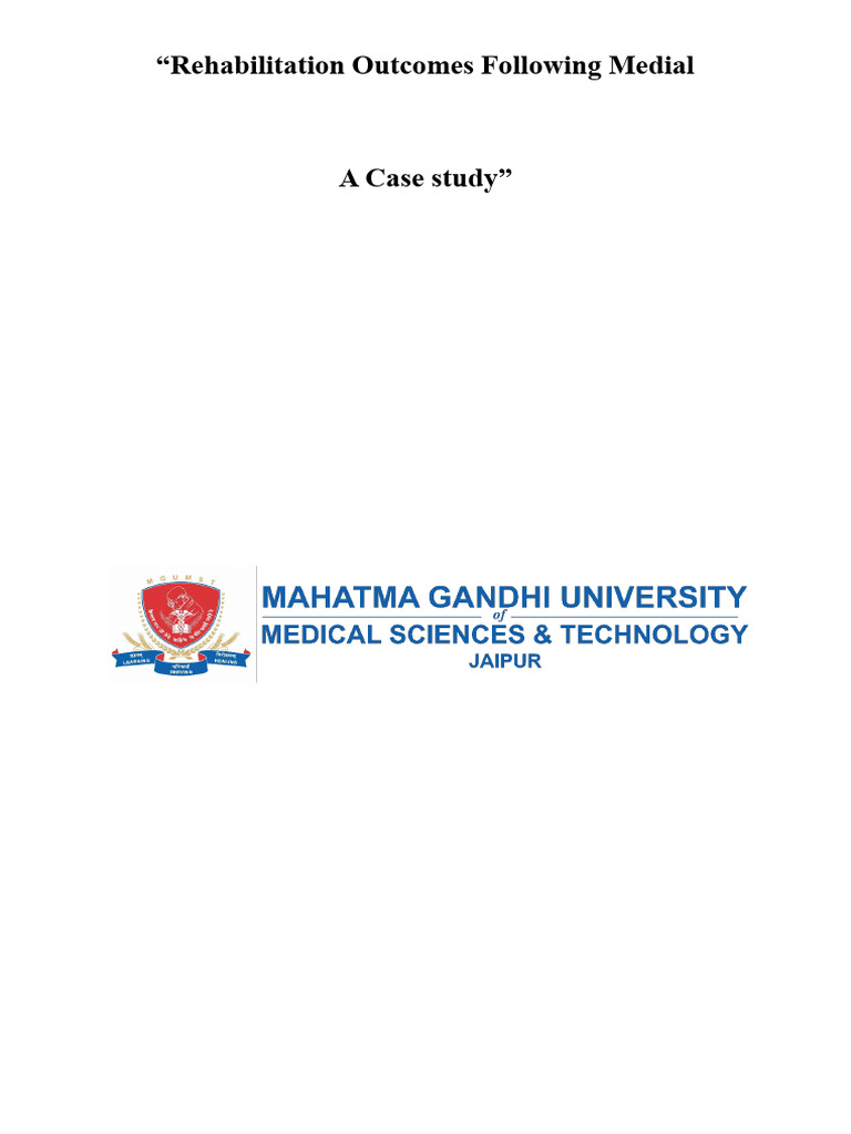 MPFL Reconstruction Rehab Case Study | PDF | Knee | Limbs (Anatomy)