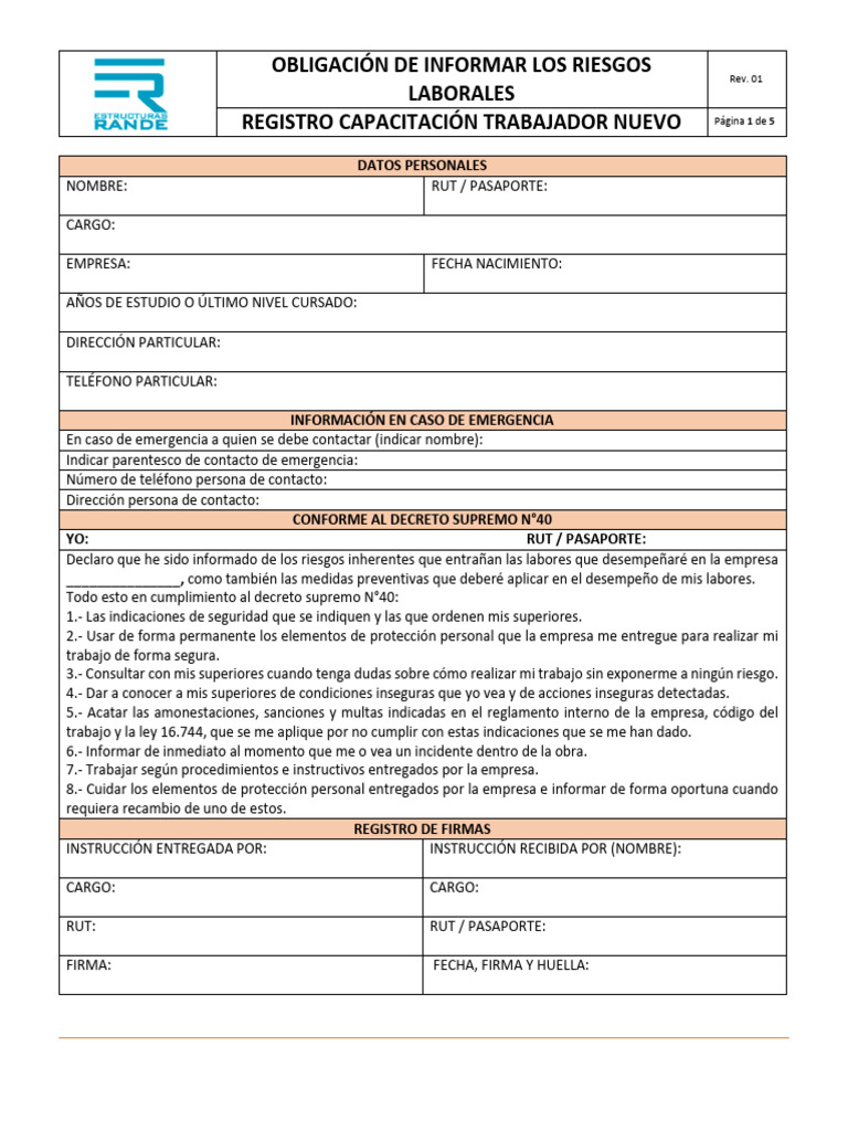 4.obligación de Informar Riesgos Laborales | PDF | Seguridad y salud ocupacional | La seguridad