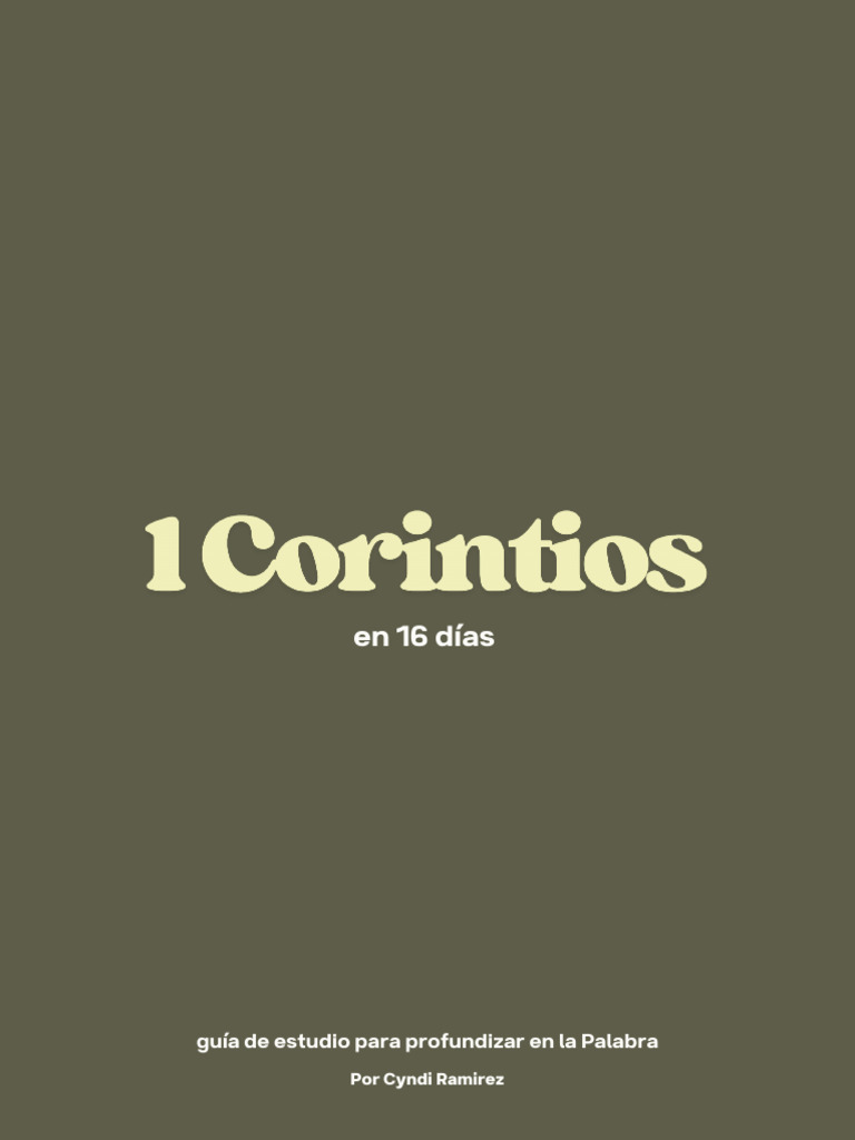 1 Corintios Guía | PDF | Primera epístola a los corintios | Cristo (título)