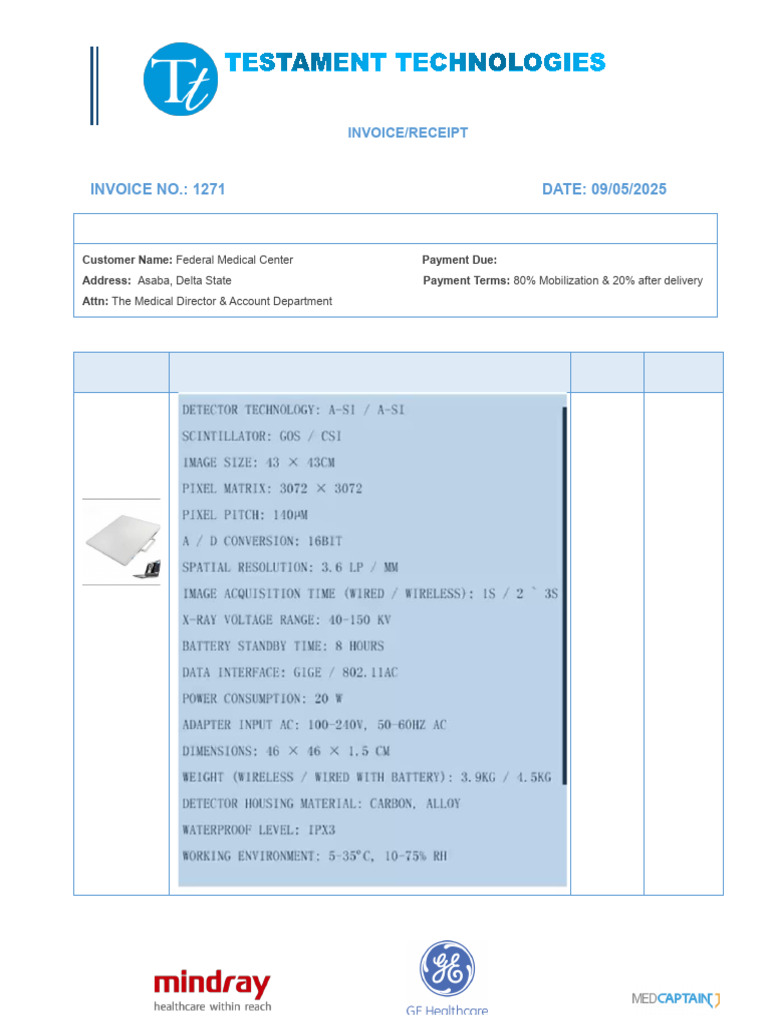FMC Asaba Mobile X-Ray 09052025 | PDF | Receipt | Invoice
