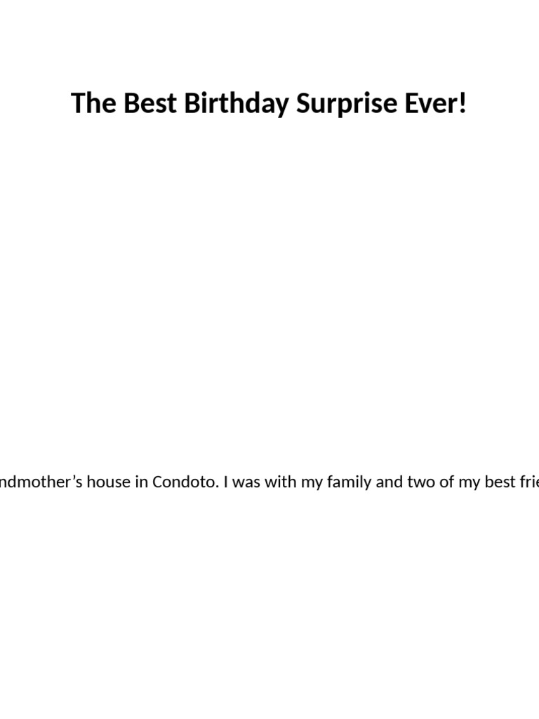 Birthday Surprise Presentation | PDF