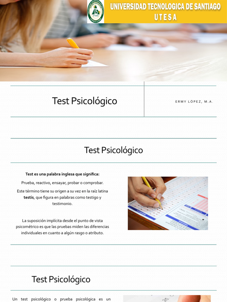 Clasificación y Uso de Test Psicológicos | PDF | Pruebas psicologicas ...