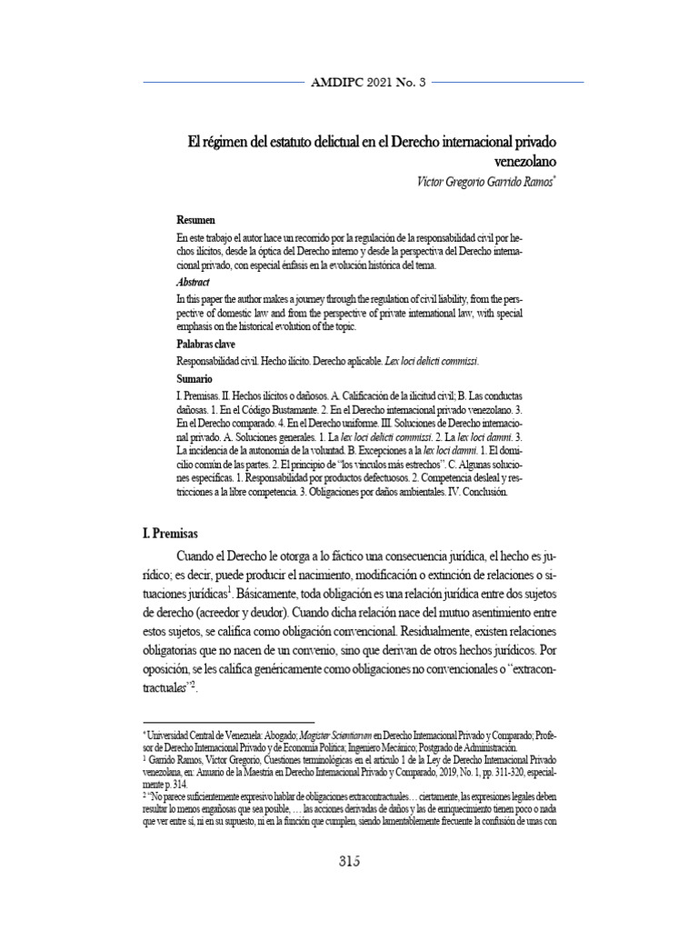 Regimen Delictual DIP | PDF | Daños y perjuicios | Intención (Derecho ...