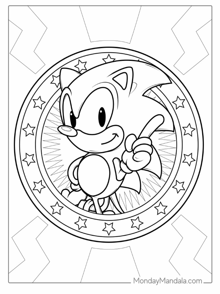 Sonic Pointing Finder With Stars To Color | PDF