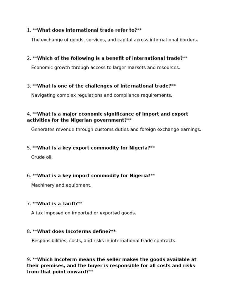 Benefits and Challenges of International Trade | PDF | Letter Of Credit ...