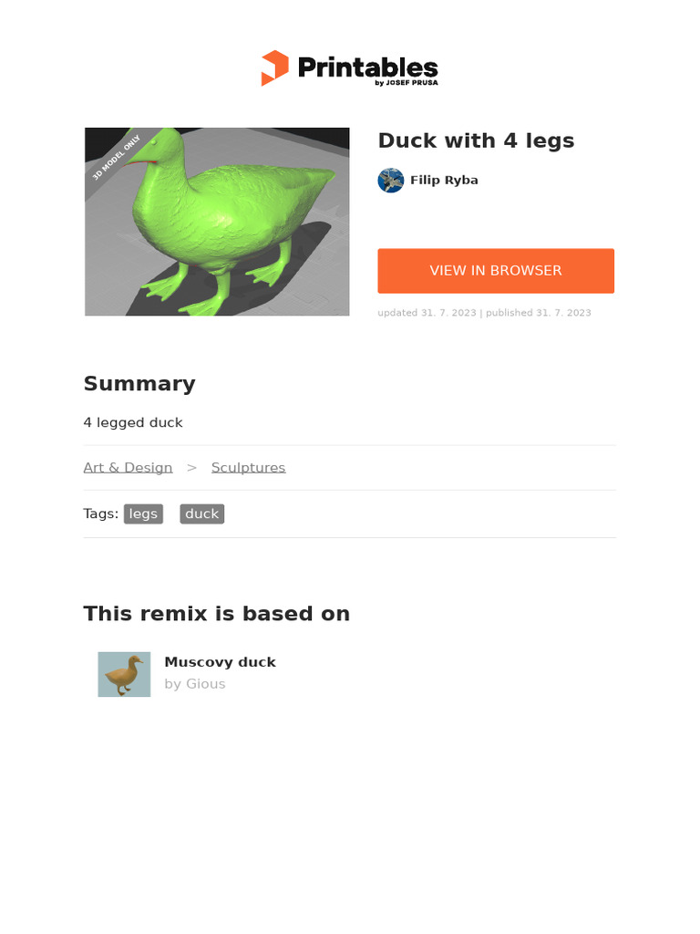 Duck With 4 Legs | PDF