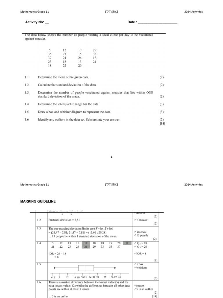Statistics Grade 11 - 072232 | PDF | Mathematics | Science