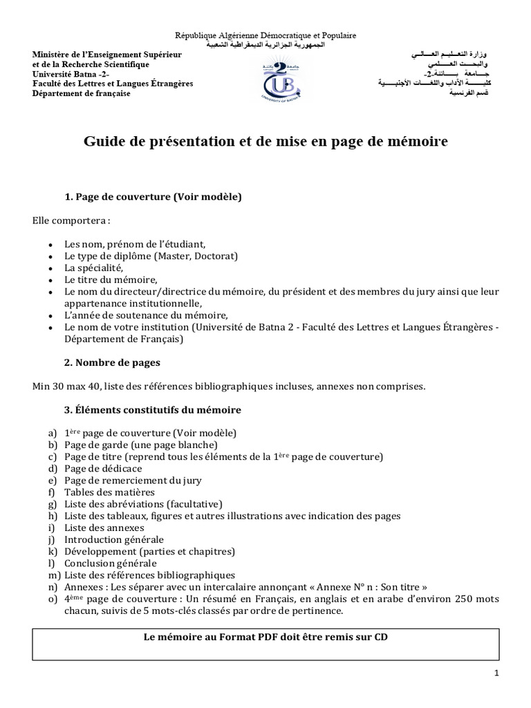 Guide de rédaction de mémoire universitaire | PDF | Guillemet | Livres