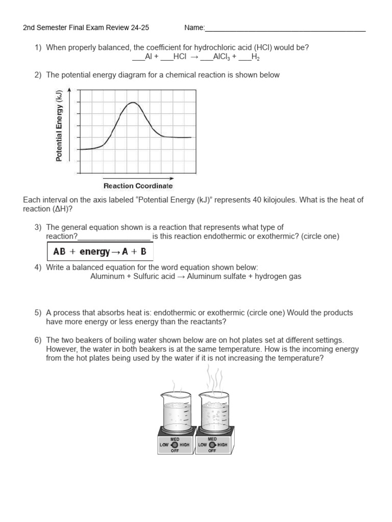 2nd Semester Final Exam Review 24-25 | PDF | Gases | Ph