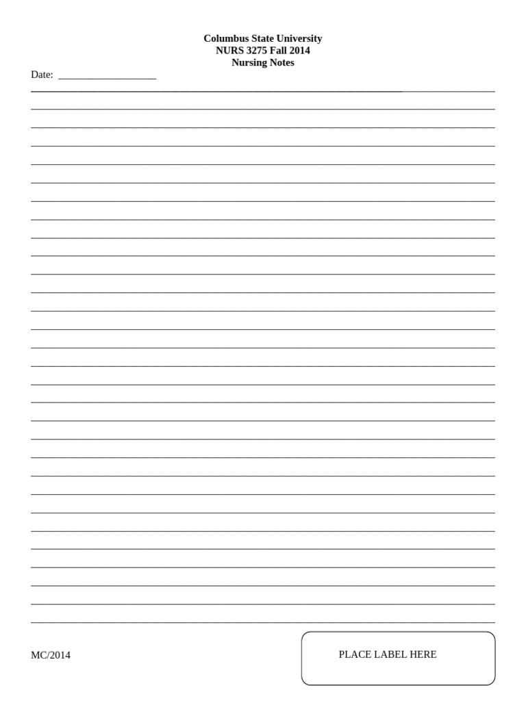 Nursing Notes for NURS 3275 Fall 2014 | PDF