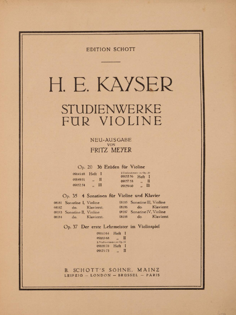 IMSLP73098 - 36 Violin Studies, Op.20 (Kayser, Heinrich Ernst) | PDF