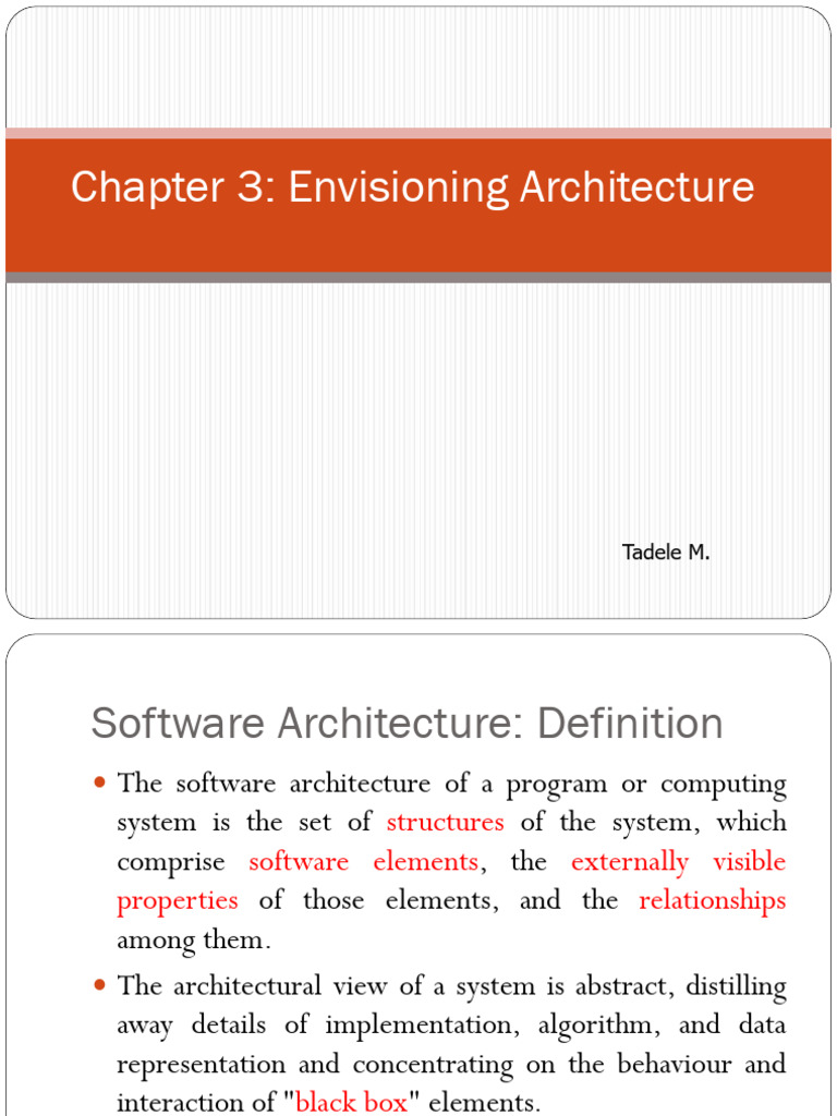 Chapter 3 - Envisioning Architecture | PDF | System | Software Architecture