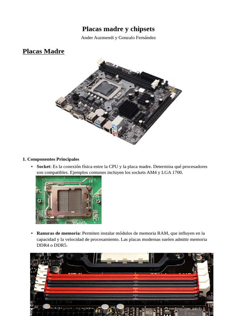 Placas Madre y Chipsets | PDF | Memoria de acceso aleatorio | Hardware de la computadora