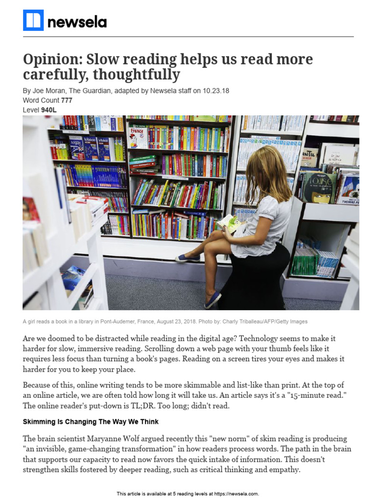 Benefits of Reading Slowly | PDF | Speed Reading | Human Communication