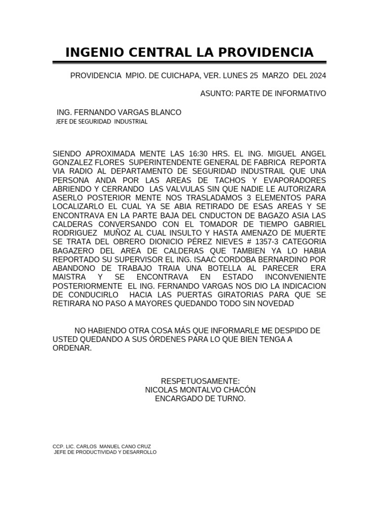 Reporte Dionicio Perez Nieves | PDF