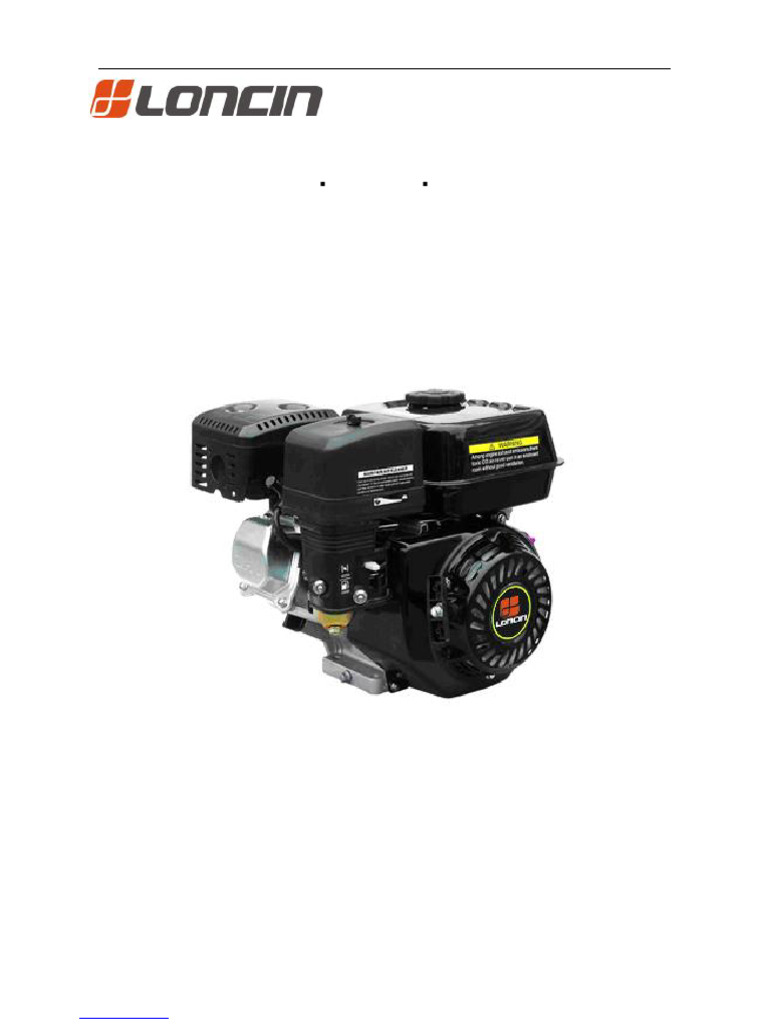 Loncin G120F/G160F/G200F Shop Manual | PDF | Piston | Carburetor