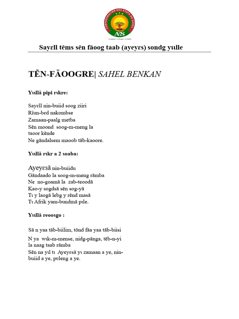 Moore - HYMNE AES - Sahel Benkan | PDF