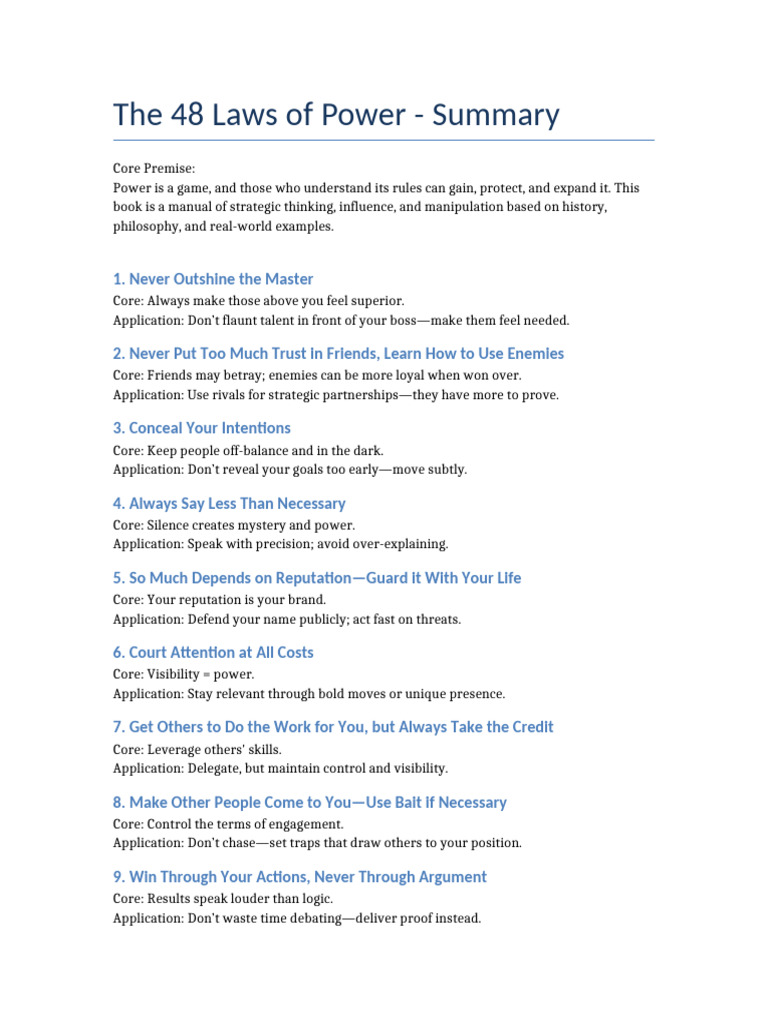 The_48_Laws_of_Power_Summary | PDF