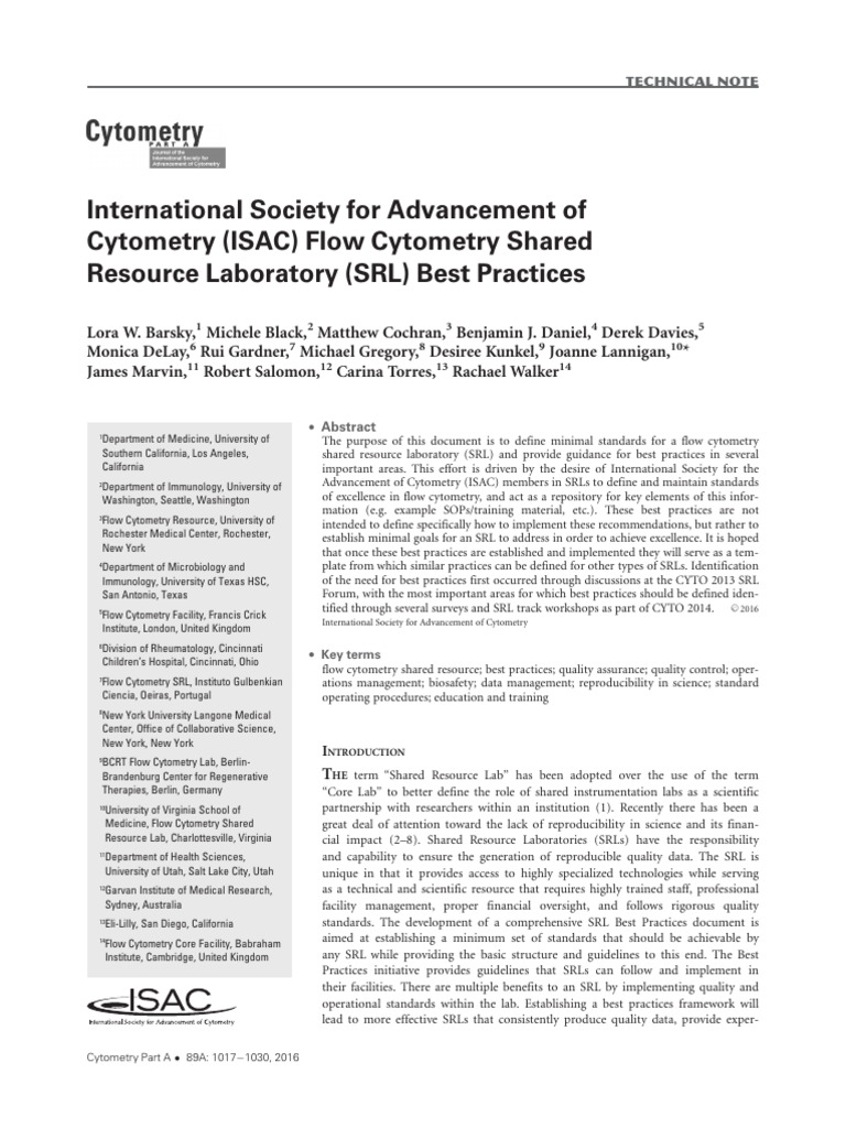 Cytometry PT A - 2016 - Barsky - International Society For Advancement ...