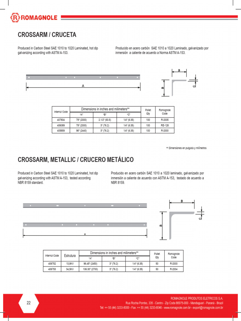Cruceta CROSSARM | PDF | Rieles