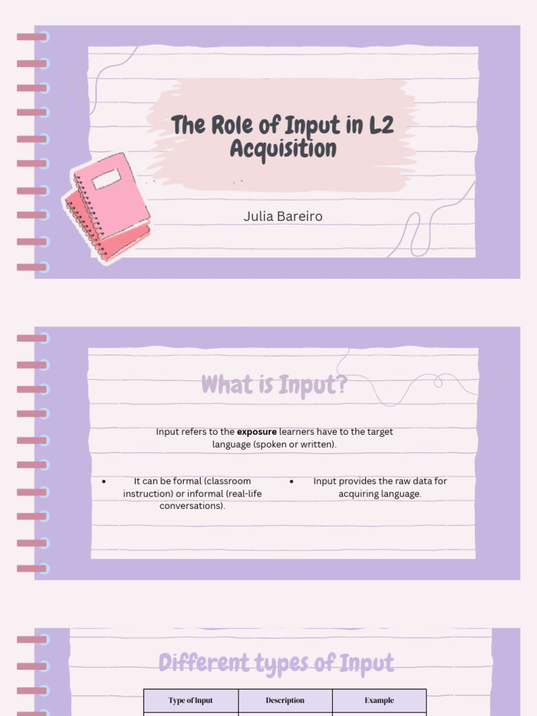 The Role of Input in L2 Acquisitiopn - 20250610 - 093538 - 0000 | PDF ...