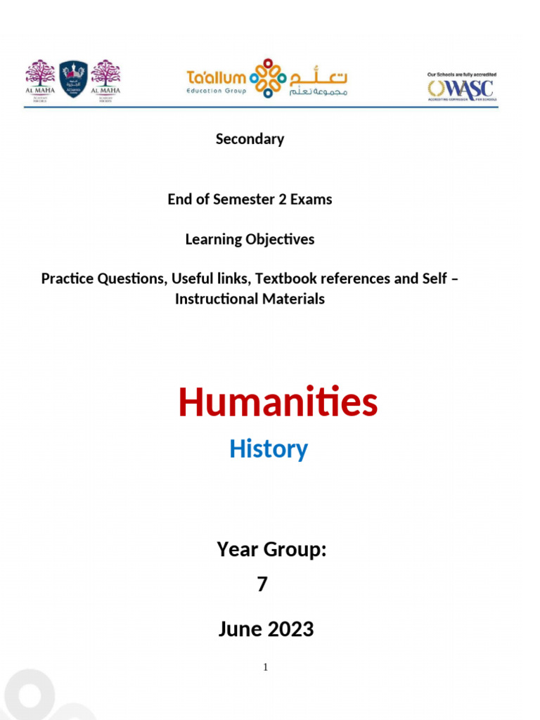 Year 7 Humanities Practice Booklet EOS2 | PDF | Black Death