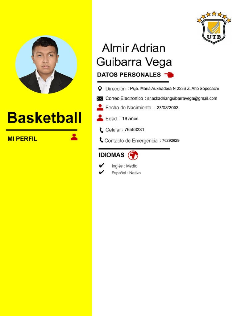 Formato Curriculum Utb Deportes | PDF