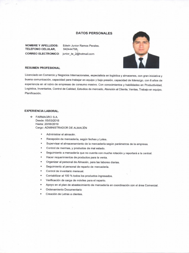 CV Edwin Ramos Perales | PDF