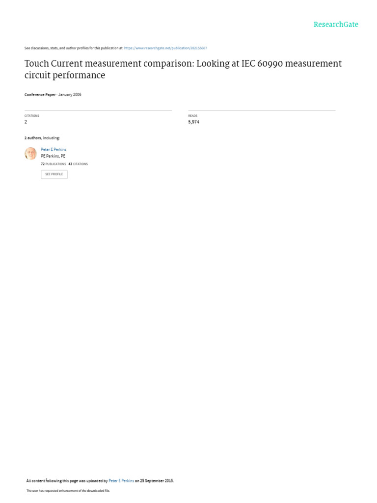 Touch Current Measurement Analysis | PDF | Root Mean Square ...