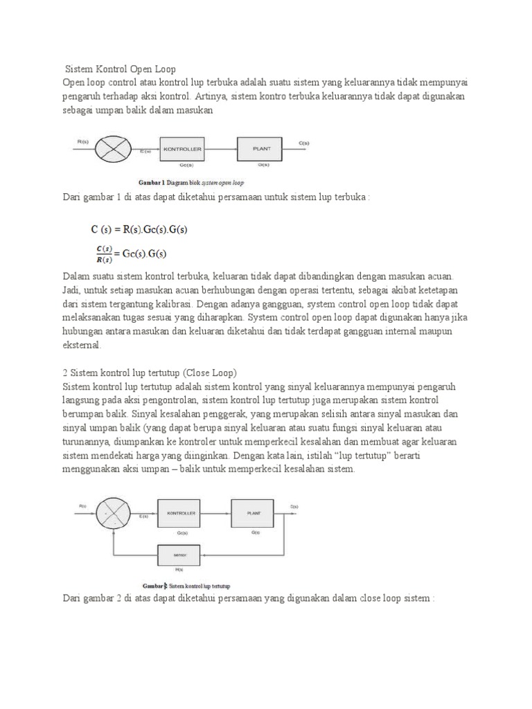 Sistem Kontrol Open Loop | PDF