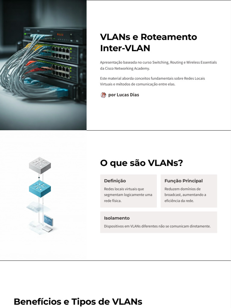 VLANs e Roteamento Inter VLAN | PDF | Comutador de rede | Rede de computadores