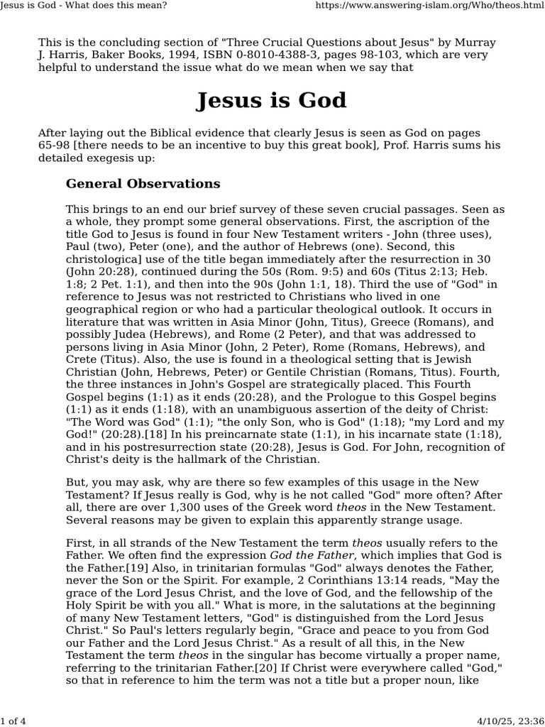 Understanding Jesus as God in Scripture | PDF | God The Father | Jesus
