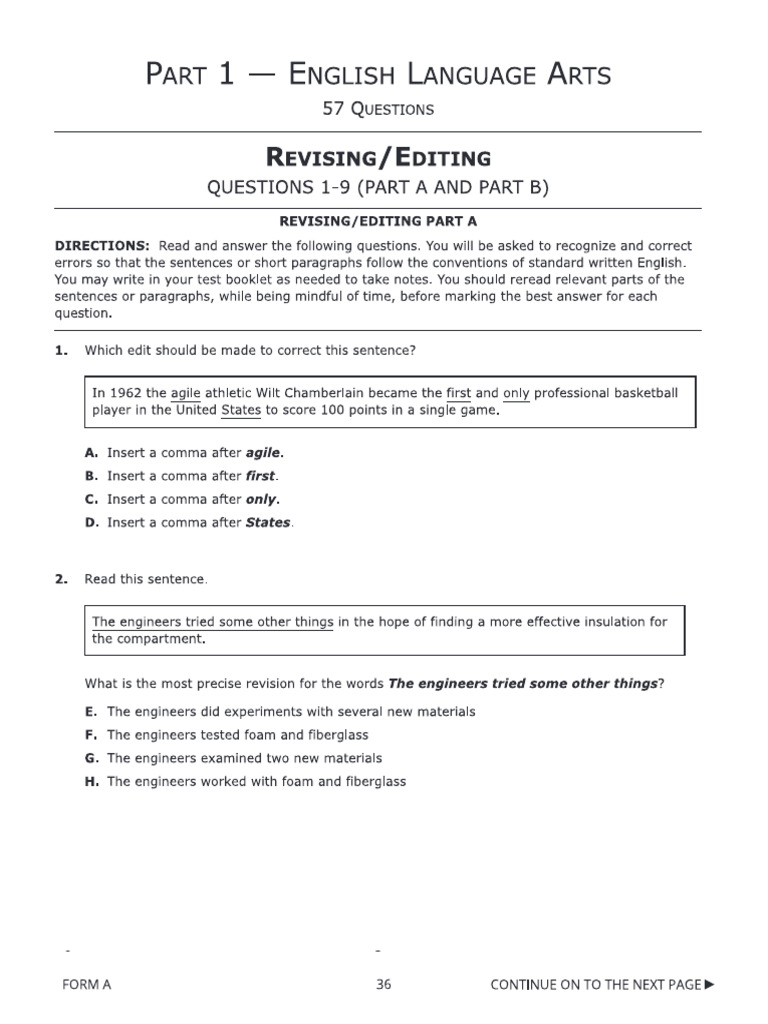 SHSAT Practice Test Form A (2022) | PDF