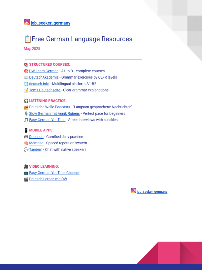 Free German Language Resources | PDF