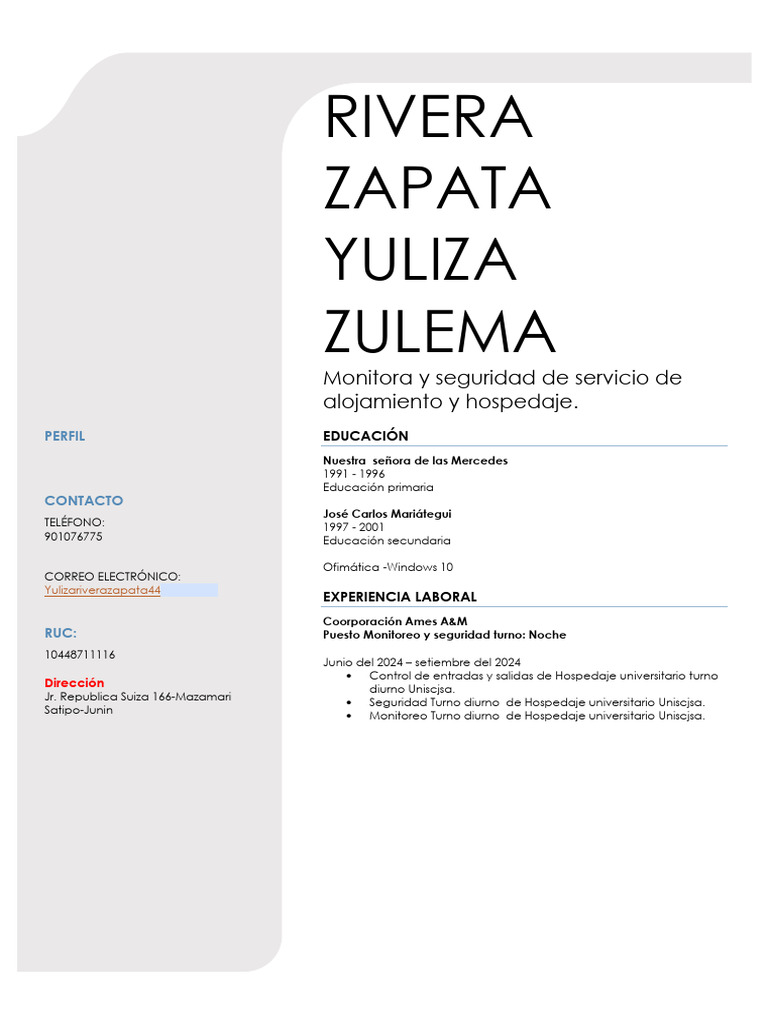 Yuli CV | PDF
