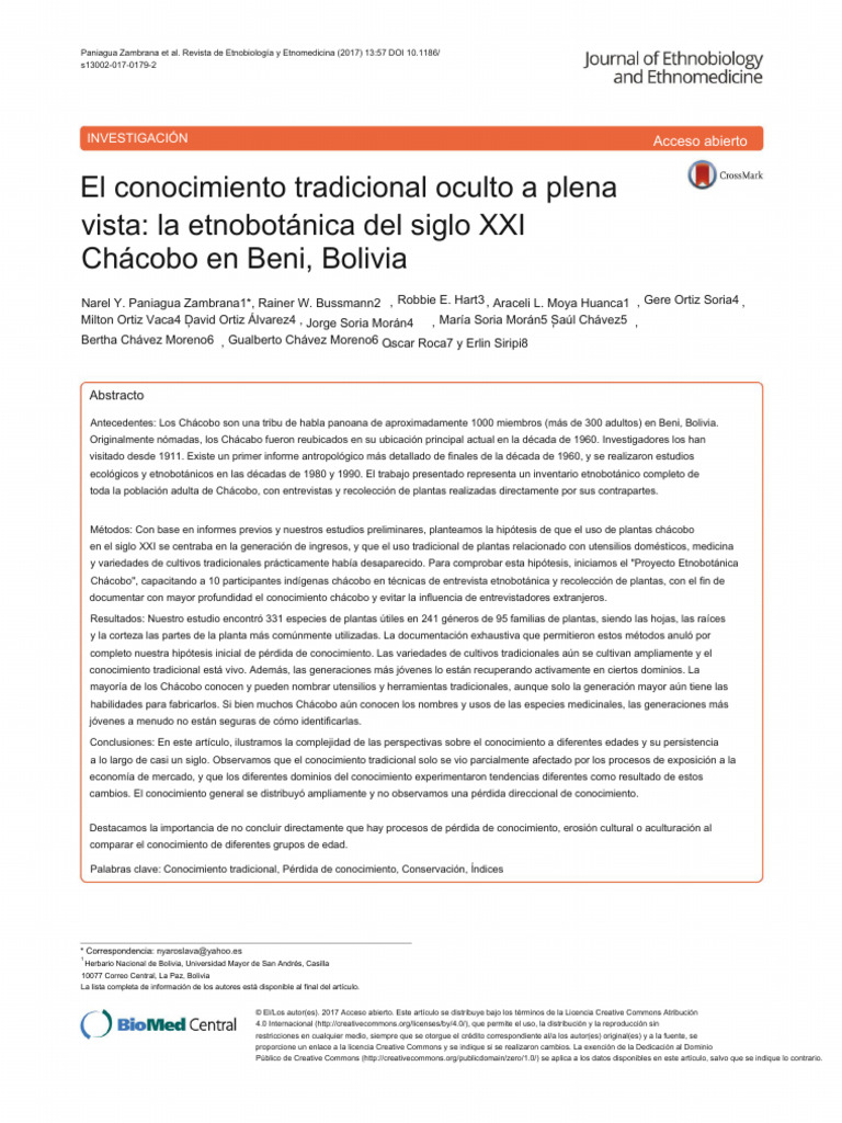 Conocimientos Tradicionales Ocultos A Simple Vista - La Etnobotánica ...