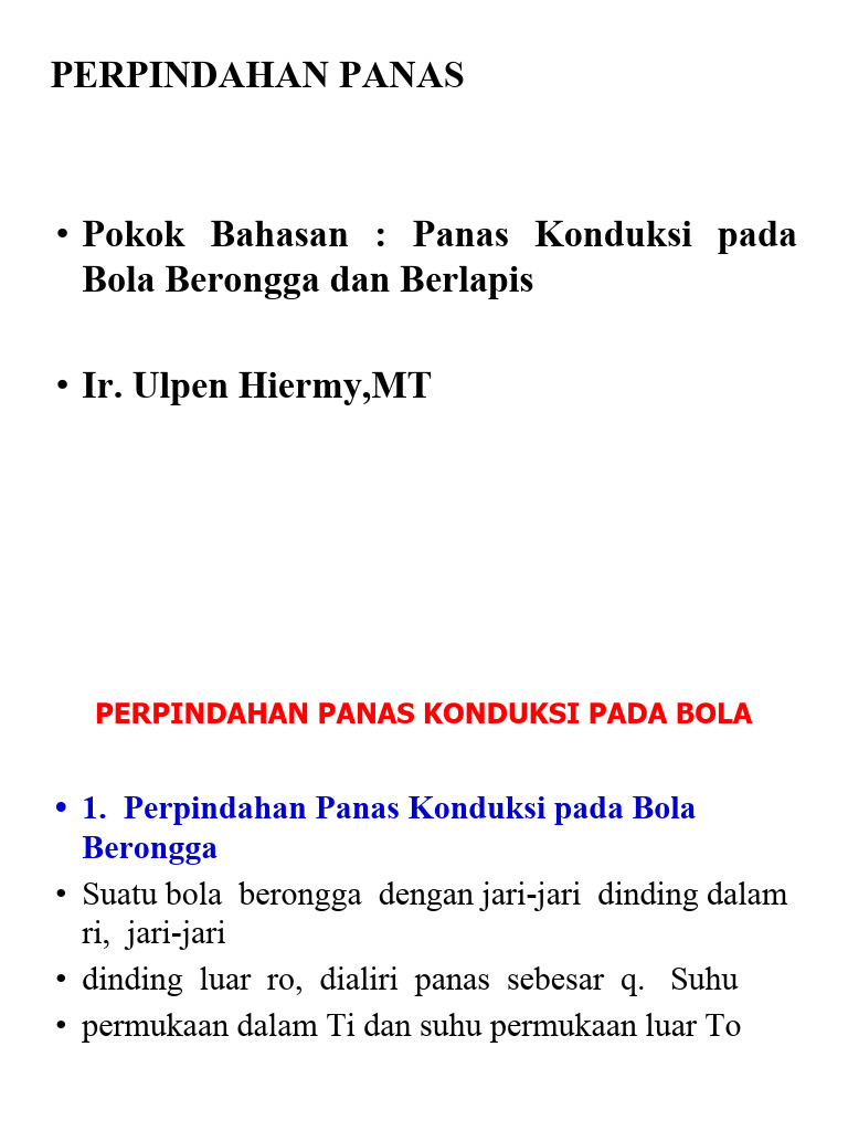 Pertemuan Ke 8 Panas Konduksi Pada Bola | PDF