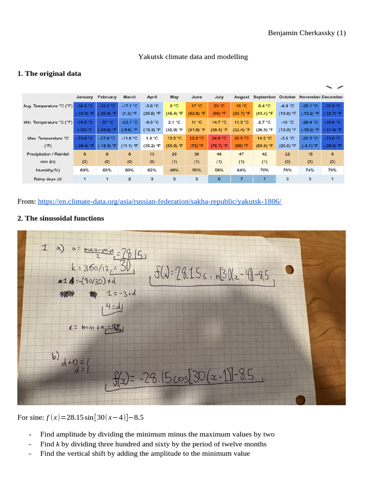 Yakutsk Climate Data and Modelling | PDF | Function (Mathematics ...
