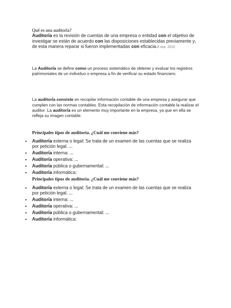Qué Es Una Auditoría Pdf