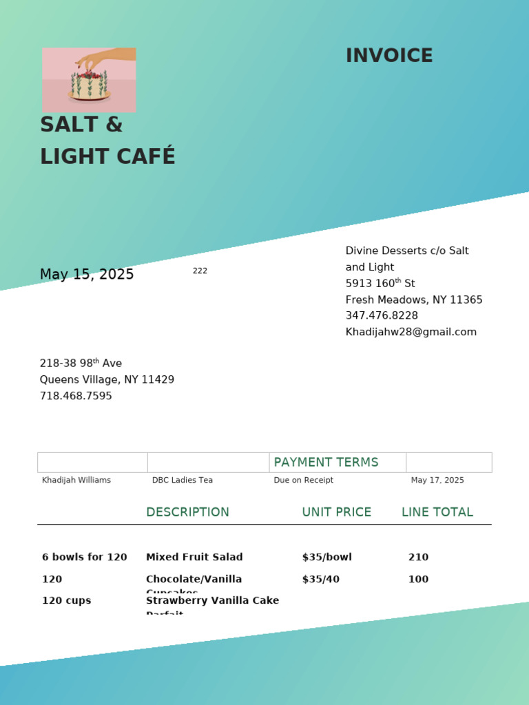 DBC Ladies Tea Invoice 2 | PDF
