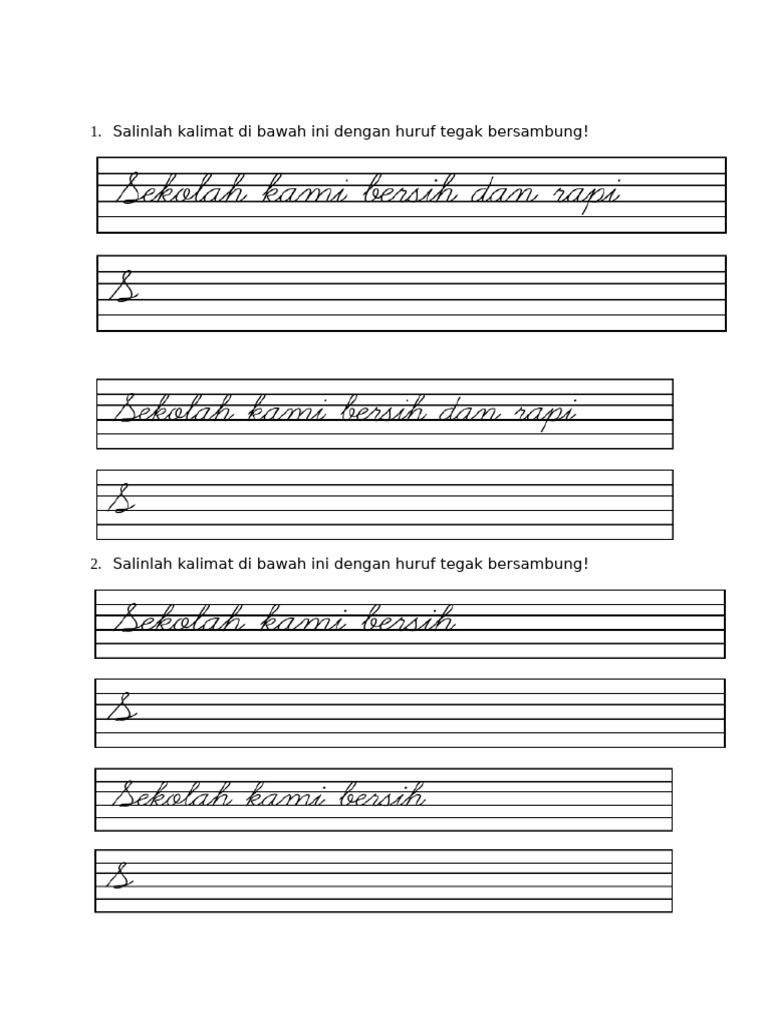 Tulisan Tegak Bersambung - RV | PDF
