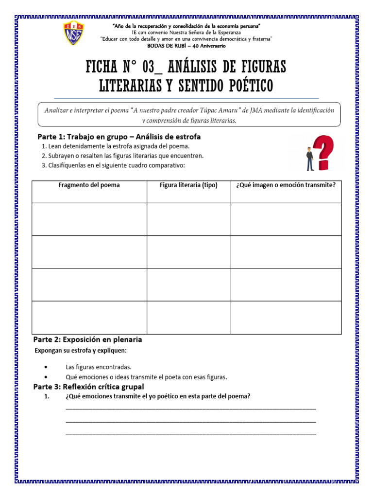 Ficha N°03 - Análisis Del Poema | PDF | Las emociones